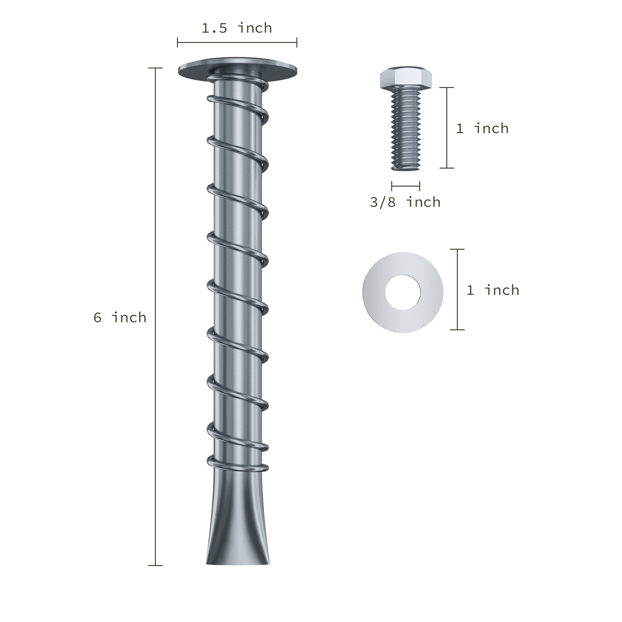 BoltHold SP10-38 Asphalt Anchor, 6-PACK – Asphalt Anchors
